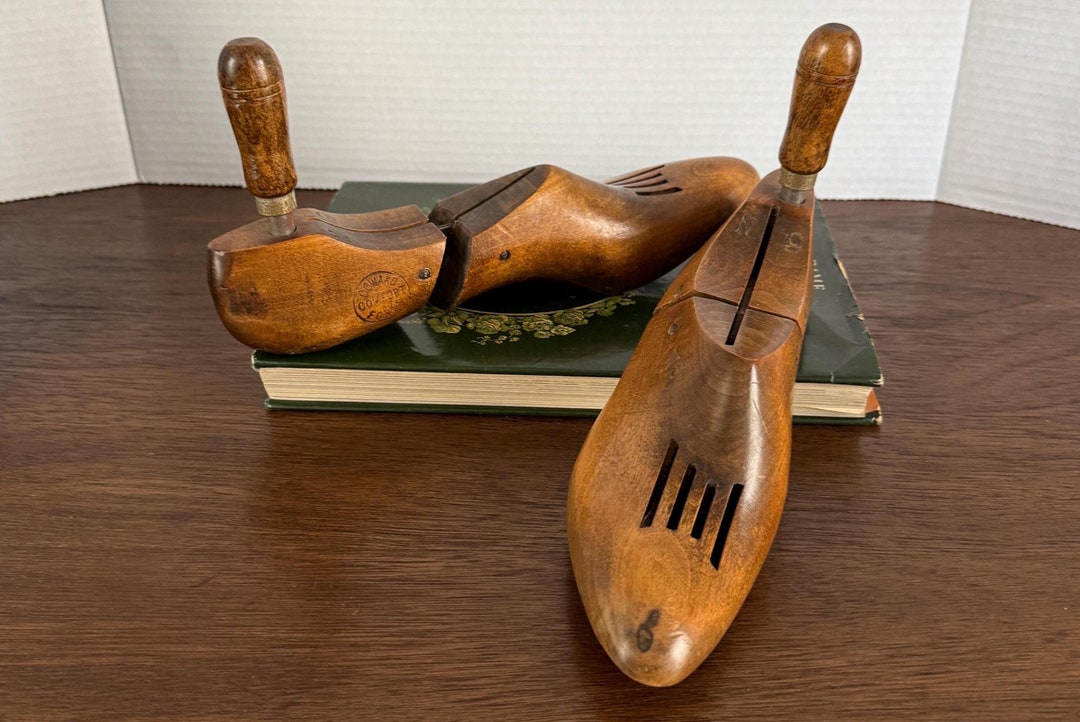 Antique Coward Comfort Form Shoe Trees, Vintage Wood Shoe Forms, Wooden ...