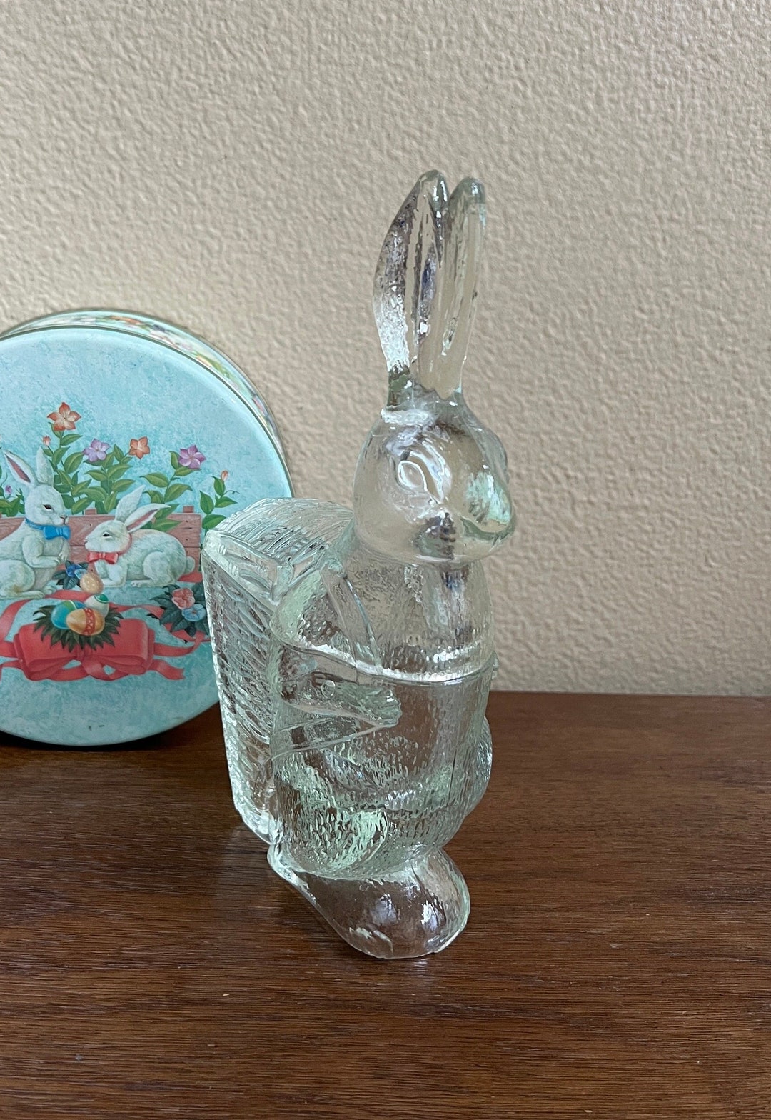 Vintage Clear Glass Easter Rabbit Candy Container, Easter Rabbit Candy ...