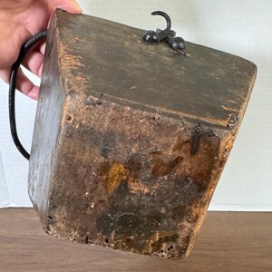 Small Vintage Primitive Wooden Bucket Rice Grain Harvest Bucket, Rice ...