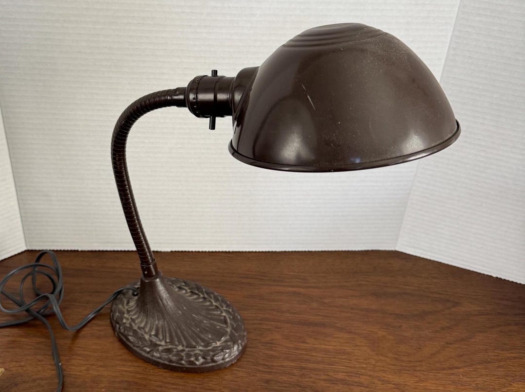 Vintage Adjustable Neck Lamp, Metal Goose-neck Desk Lamp, Desk Lamp ...