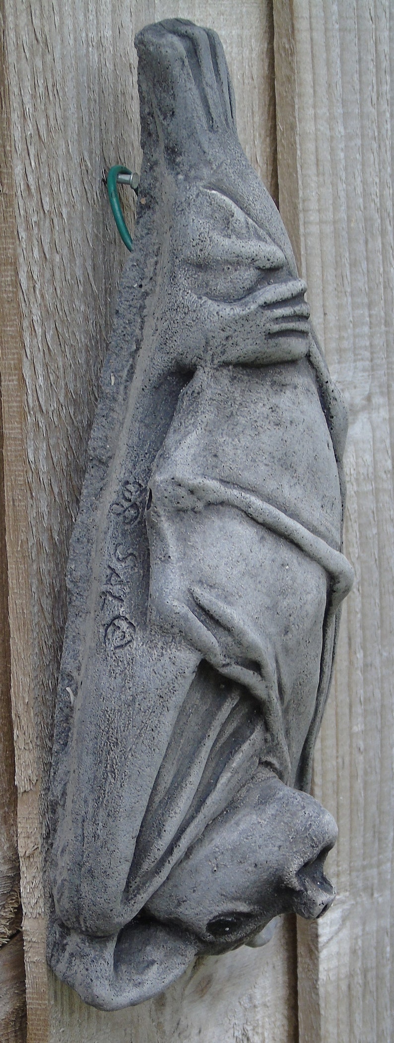 Resting Bat Wall Plaque: Hand Cast Stone Garden Ornament - Etsy UK