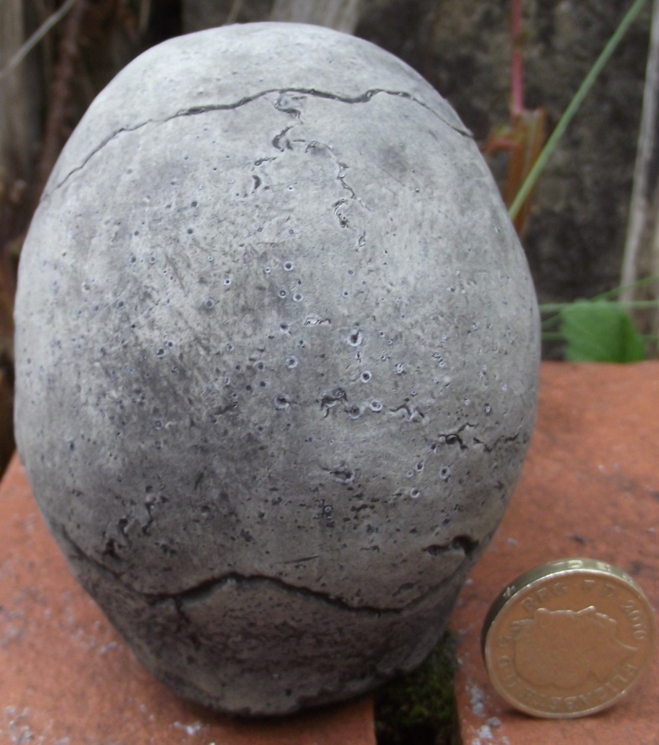 Small Skull Stone Garden Ornament Hand Cast 10 X 6 X 8 | Etsy