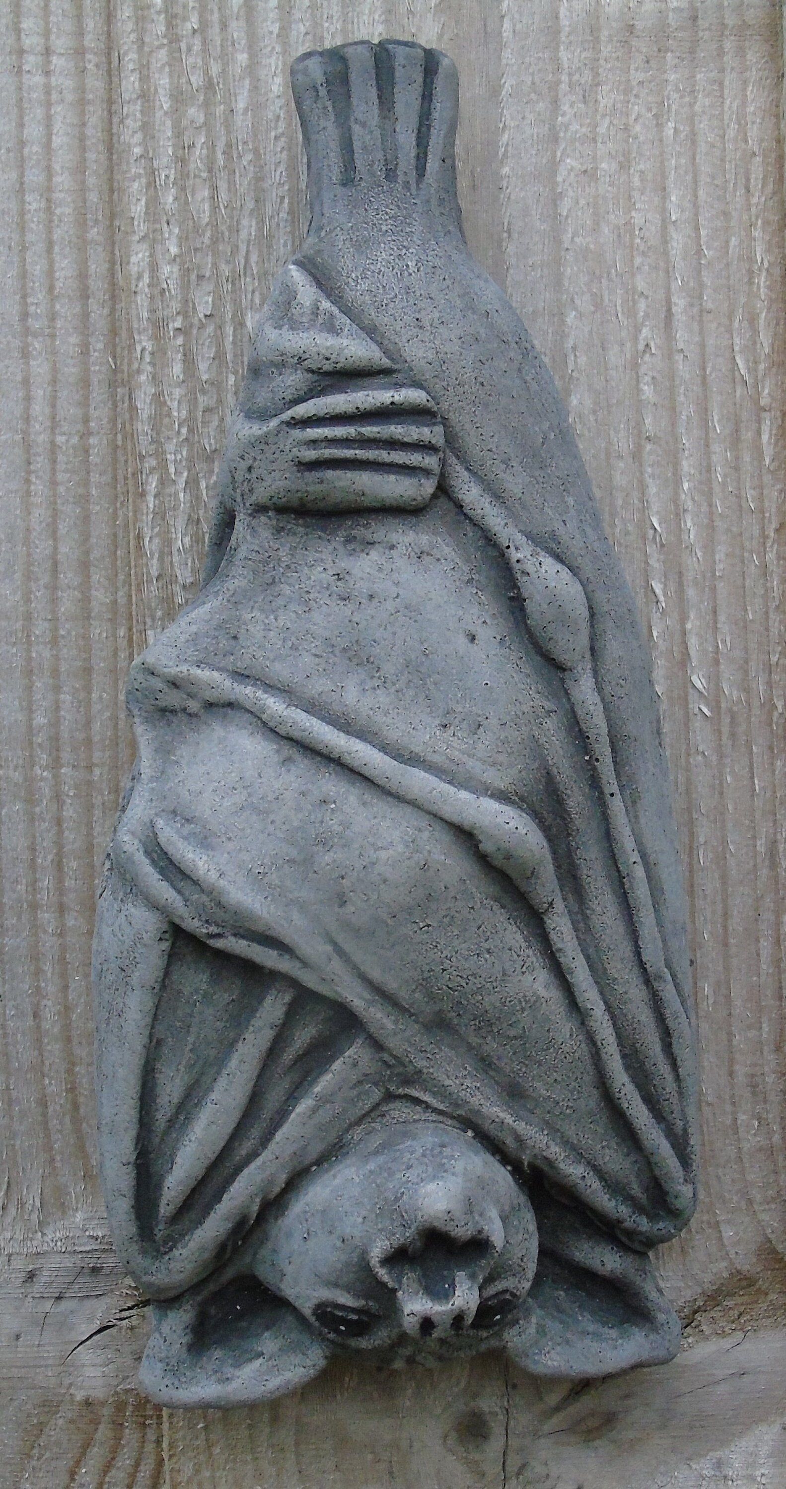 Resting Bat Wall Plaque: Hand Cast Stone Garden Ornament - Etsy UK