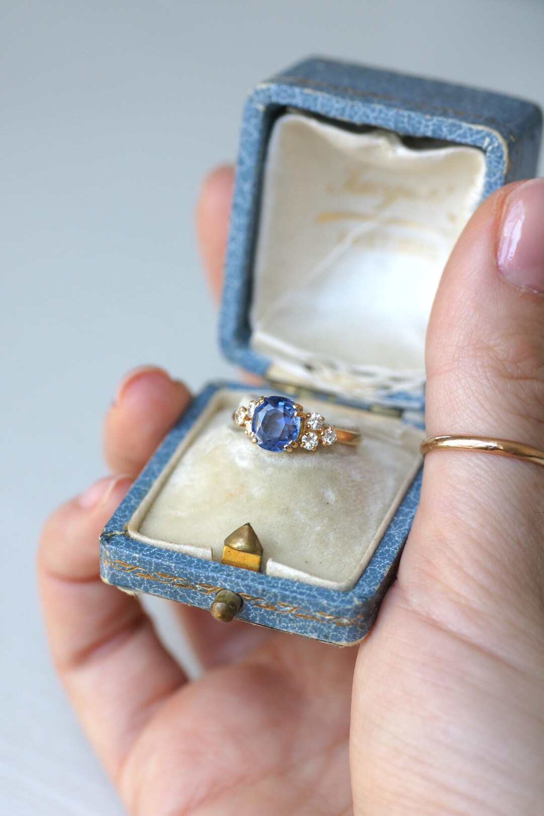 Ceylon Sapphire and Diamond Ring 1.60 Cts in Yellow Gold - Etsy