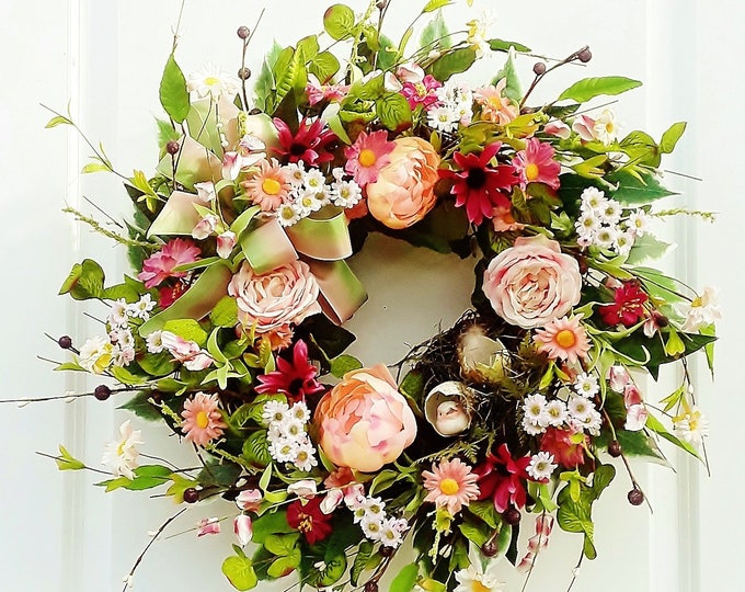 Spring Wreaths Front Door Wreaths Summer Wreaths Front Door Decor ...