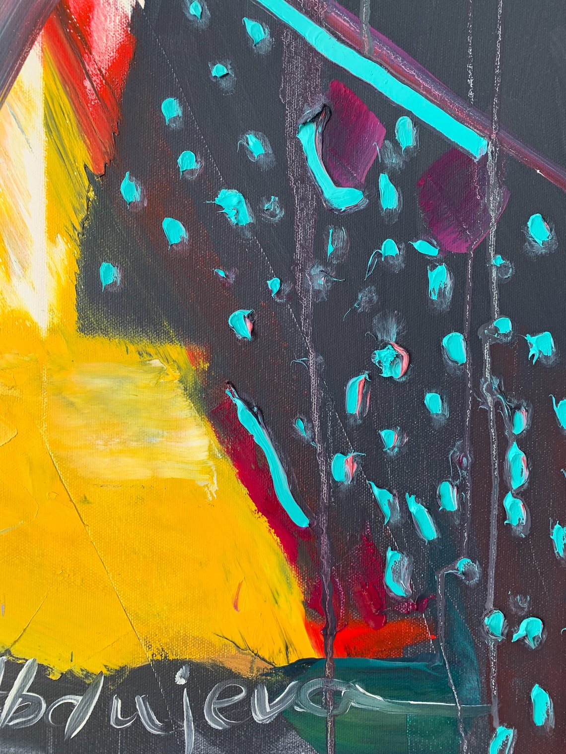 Two Bananas Abstract Modern Original Painting Large Canvas - Etsy