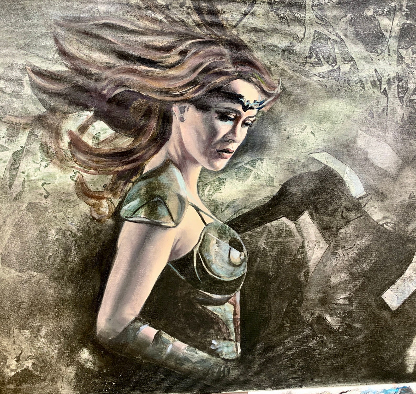 Queen Maeve, Original Oil Acrylic Painting on Canvas, Super Hero, the ...