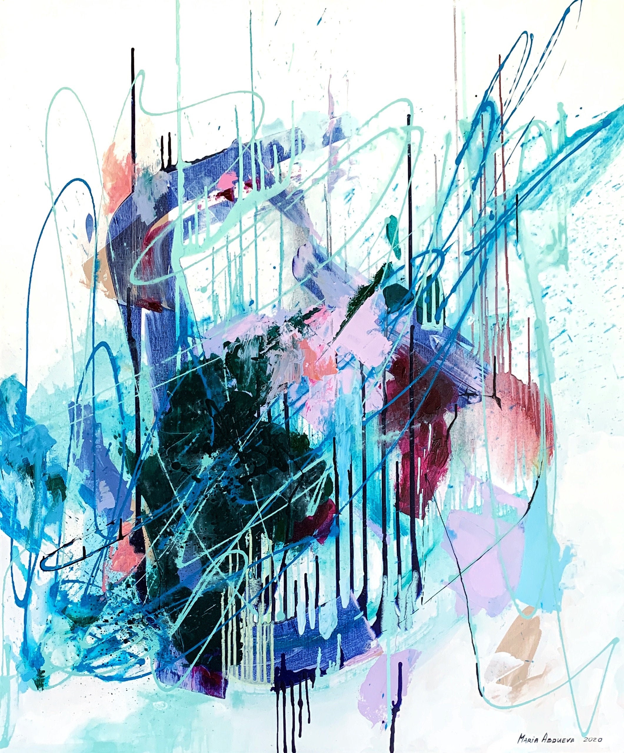 Splash of Wheels Abstract Large Modern Painting Wall Art Home - Etsy