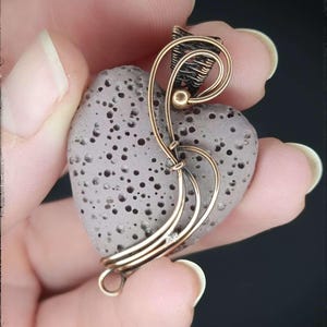 Lava Heart Bead Pendant in Antiqued Copper. My Own Design. One of a ...