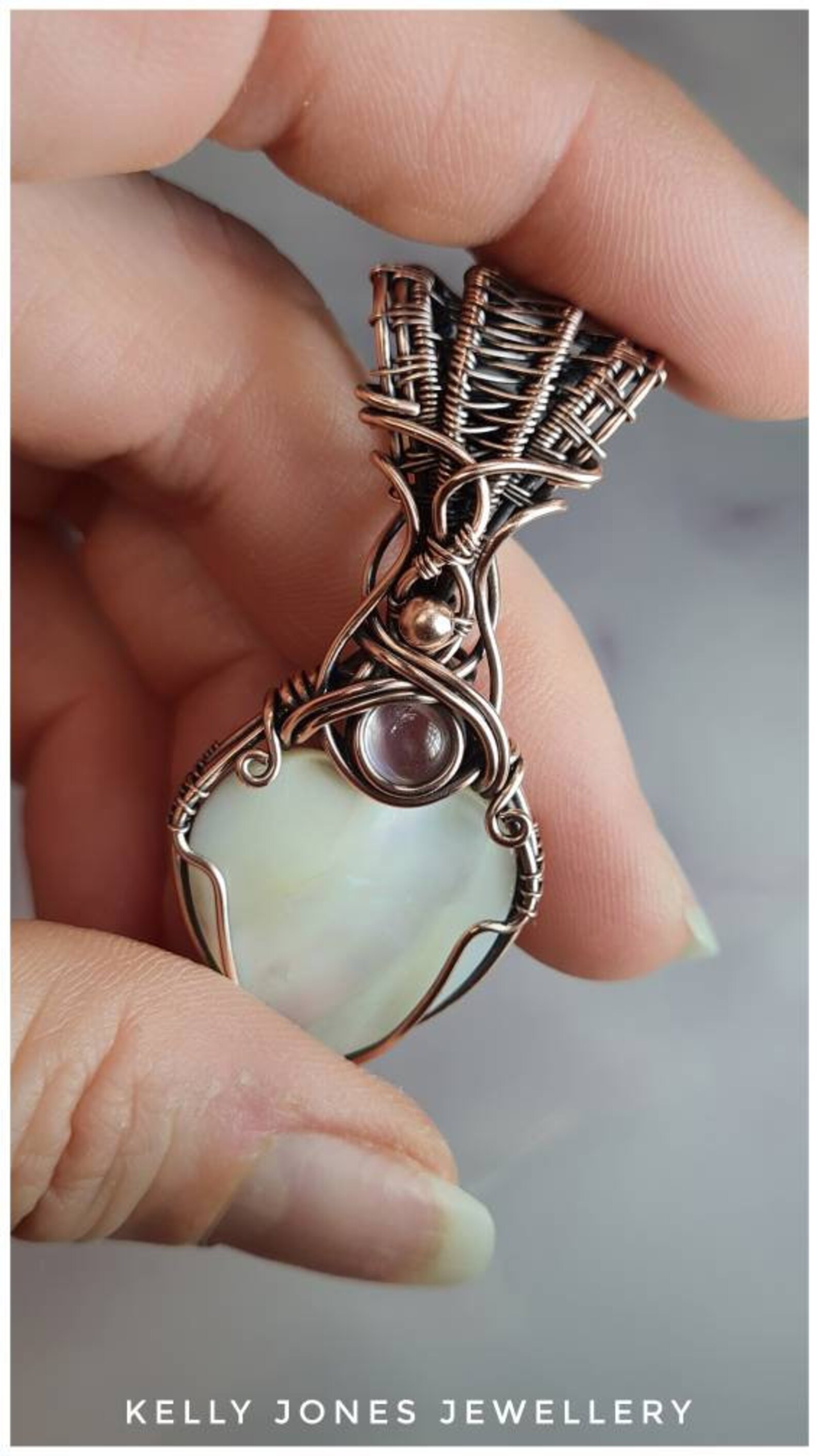 Heather Heart Pendant Tutorial by Kelly Jones. an Instant | Etsy