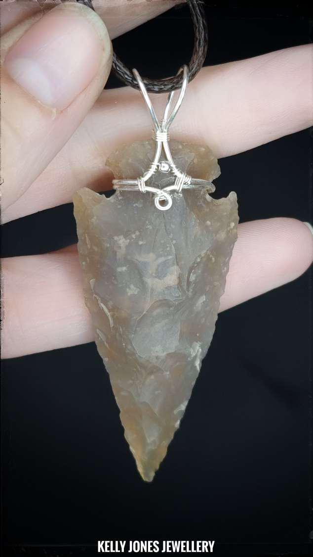 Silver-filled Arrowhead Pendant With Sterling Bead. My Own Design. One ...