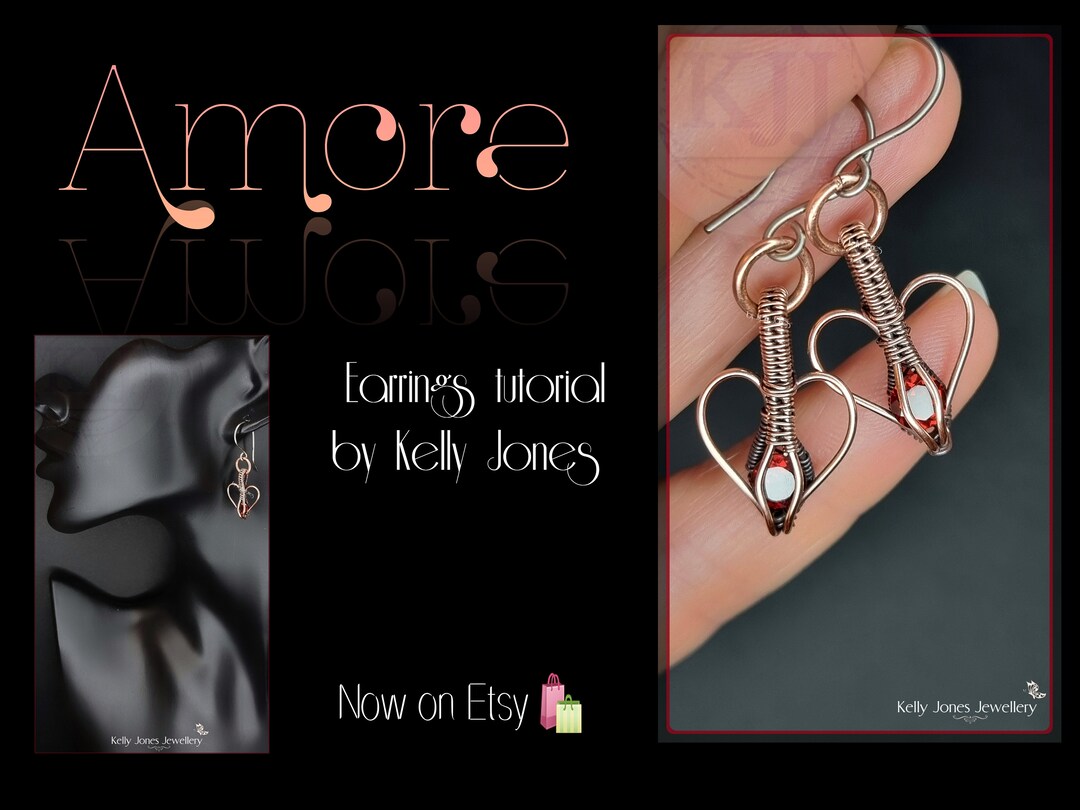 Amore Heart Earrings Tutorial. Learn to Make This Beautiful Design With ...