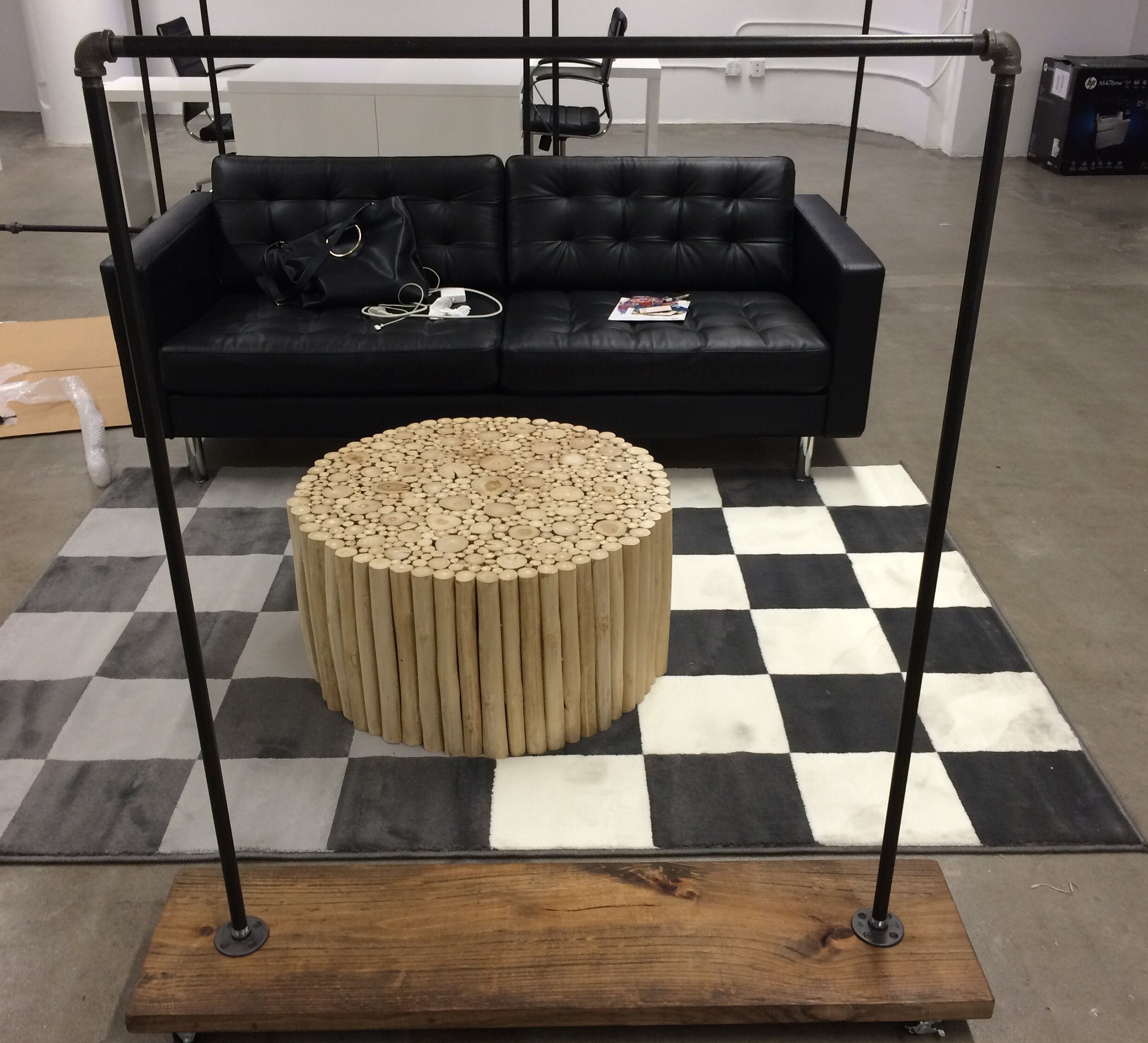 Industrial Clothing Rack Plant Display Rack With Rustic Wood - Etsy