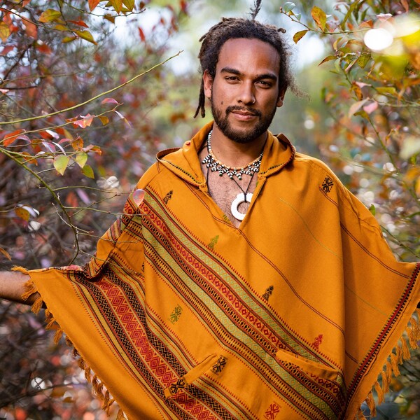 Orange Poncho Etsy 8681