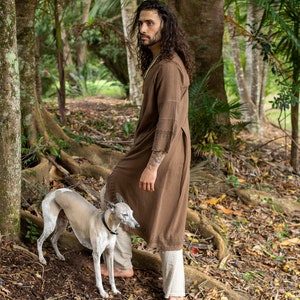 YOSEPH Brown Aramaic Gown Kurta Long Top Male Dress Shirt Biblical ...