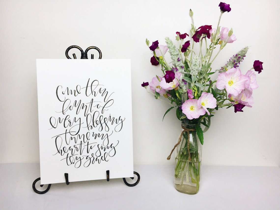 Christian Hymn Calligraphy Print Calligraphy Wall Art 9x12 | Etsy