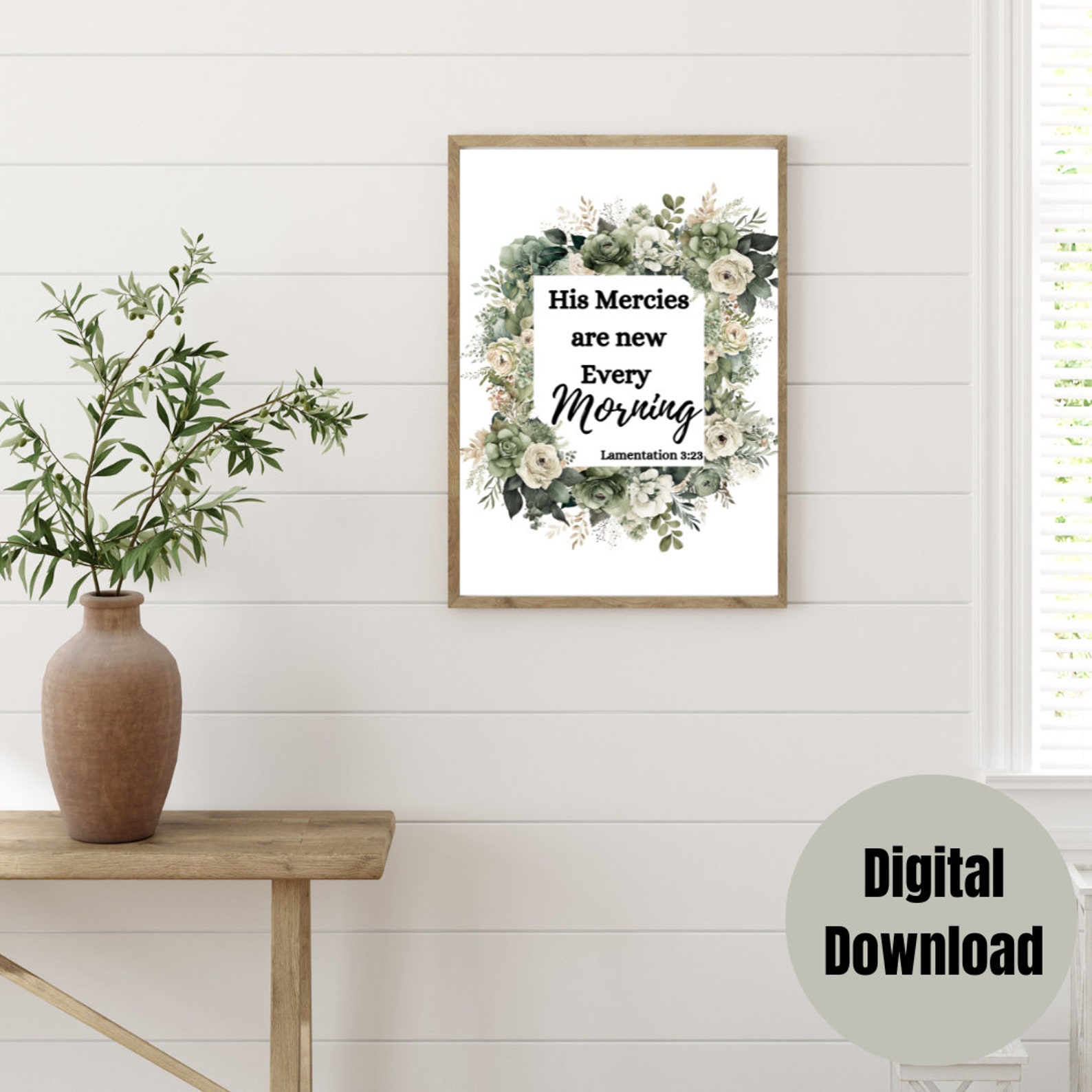 His Mercies Are New, Printable Wall Art, Christian Women Gift ...