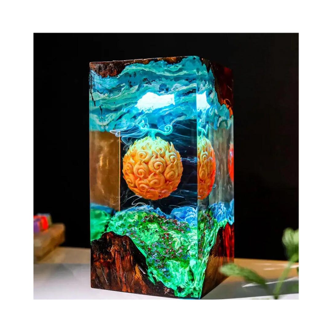 Cursed Devil Fruit Epoxy Resin Wood Lamp Night Light Unique Her Him Mom ...