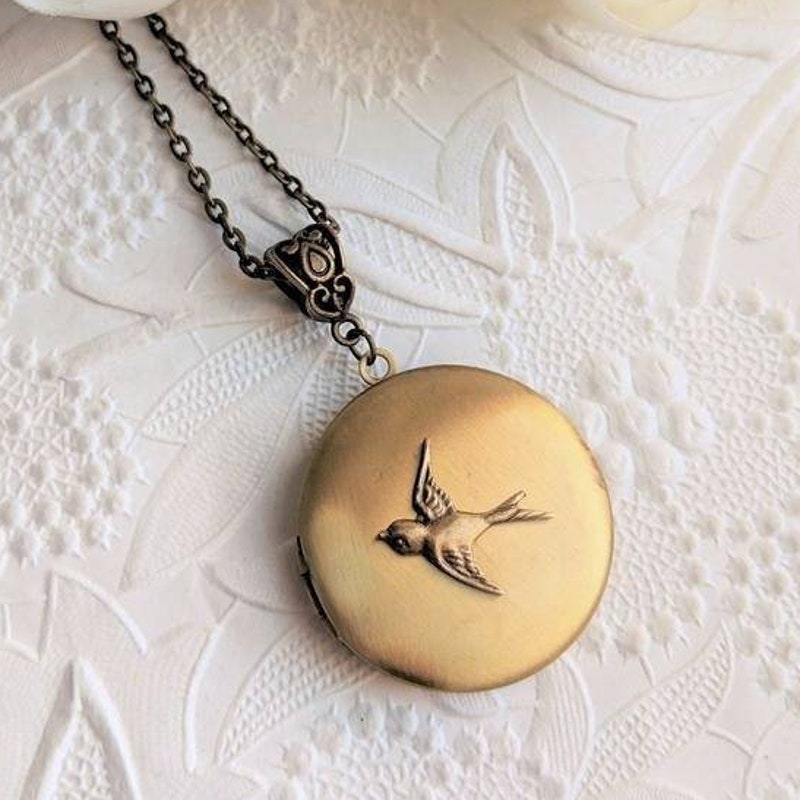 Bird Locket Necklace - Etsy