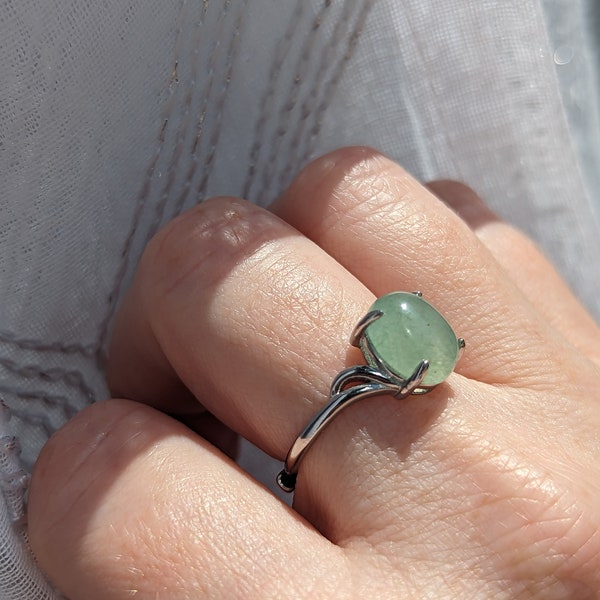 Green Silver Ring - Etsy