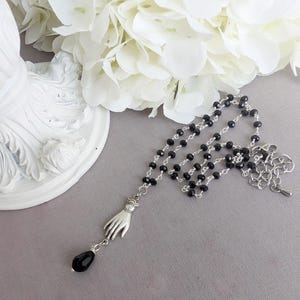 Victorian Hand Necklace, Gothic Jewelry, Black Goth Wedding, Retro ...
