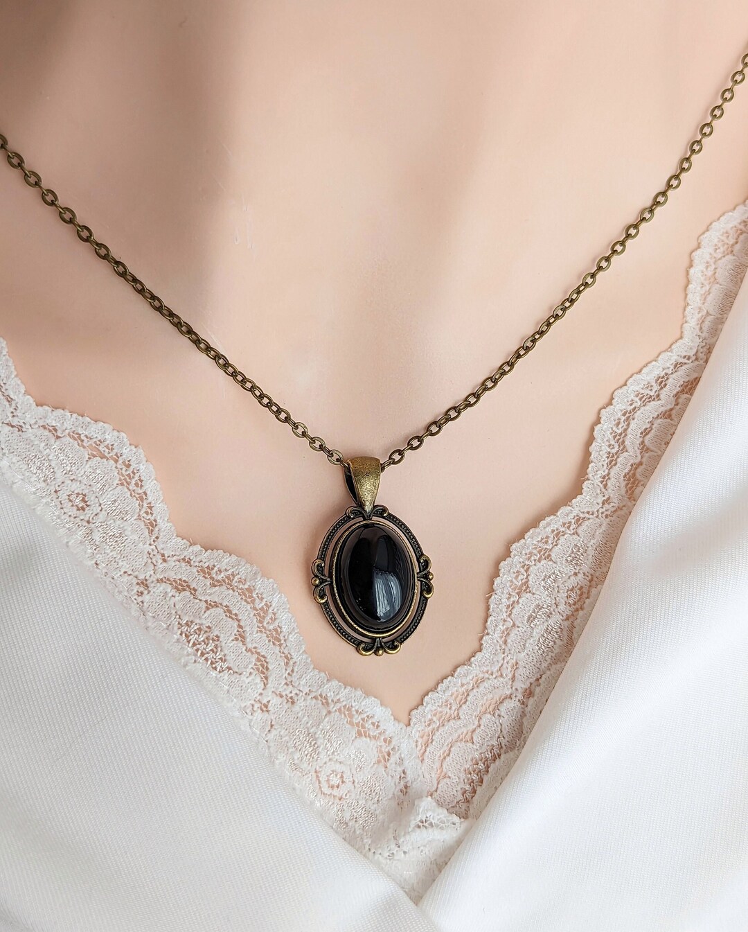 Obsidian Necklace, Obsidian Pendant, Crystal Jewelry, Black Stone ...