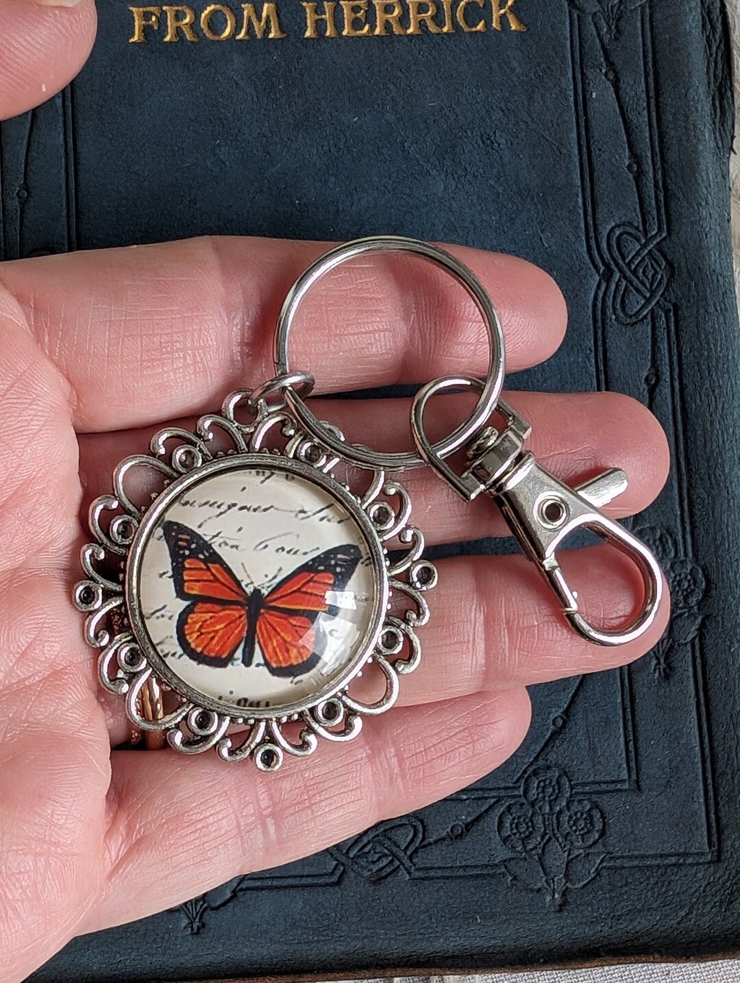 Monarch Butterfly Keychain, Unique Bag Charm, Handmade Nature Inspired ...