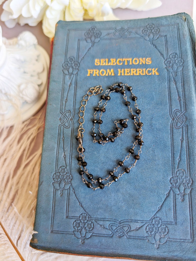 Black Faceted Glass Bead Choker: Gothic Bride Rosary Necklace - Etsy UK
