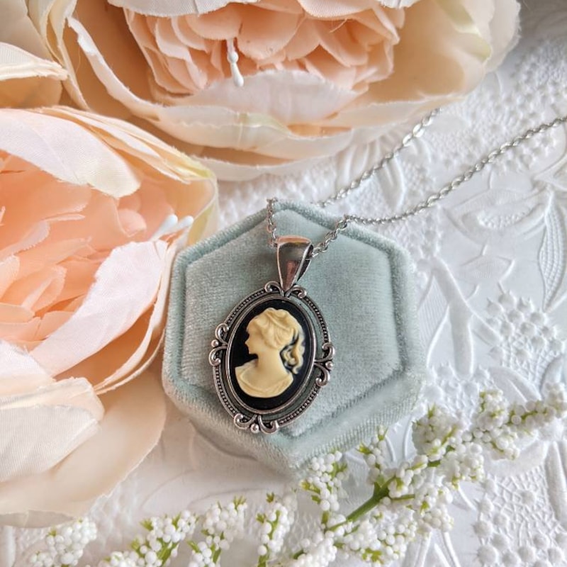 Black Cameo Necklace - Etsy