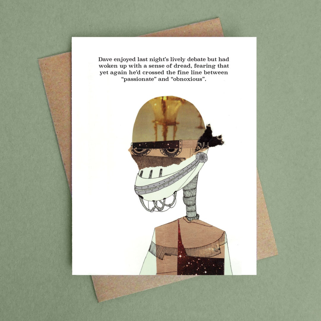 Dave Insecure Monkey Robot Blank Card - Etsy