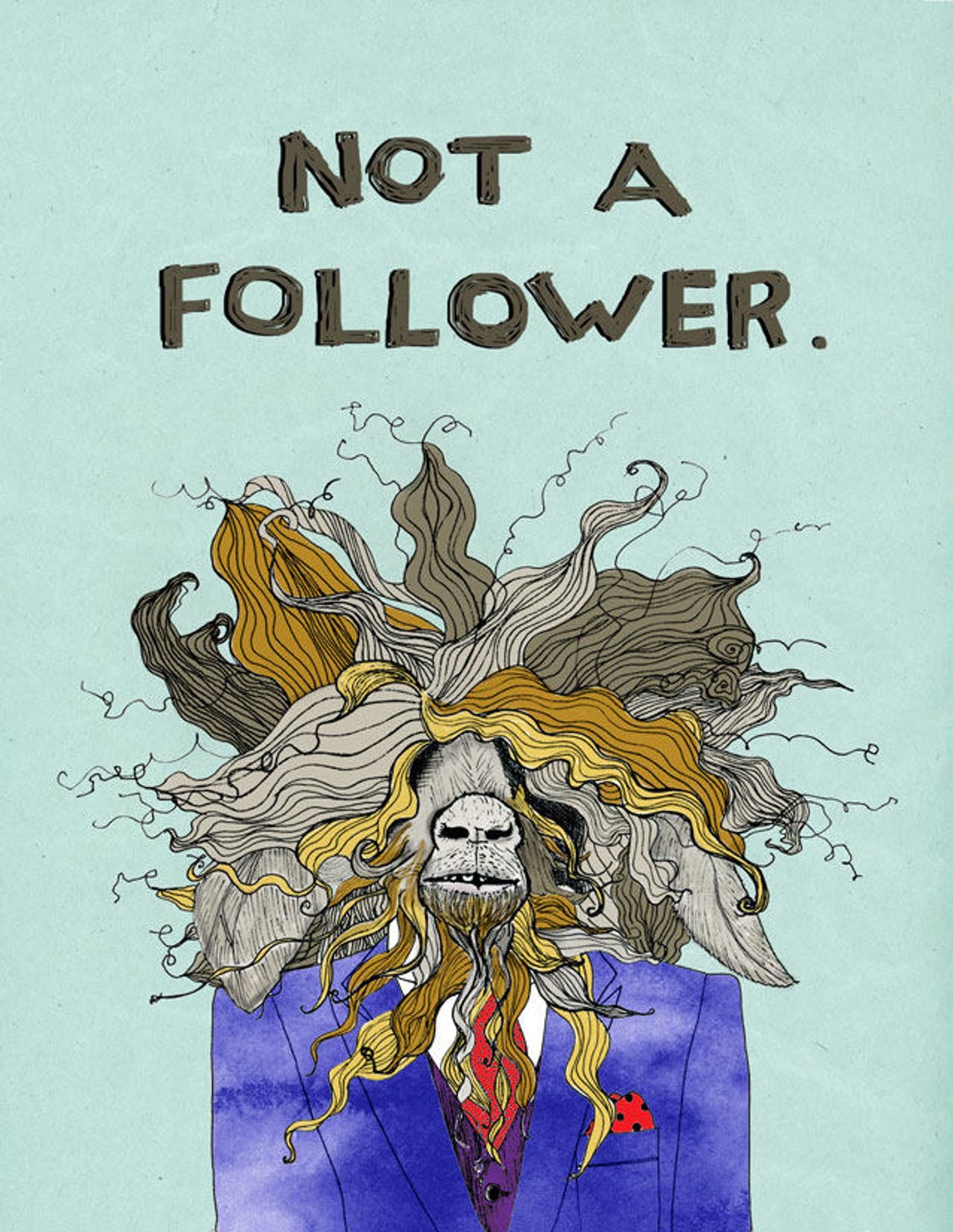 Not a Follower Sheep A6 Greeting Card Blank | Etsy