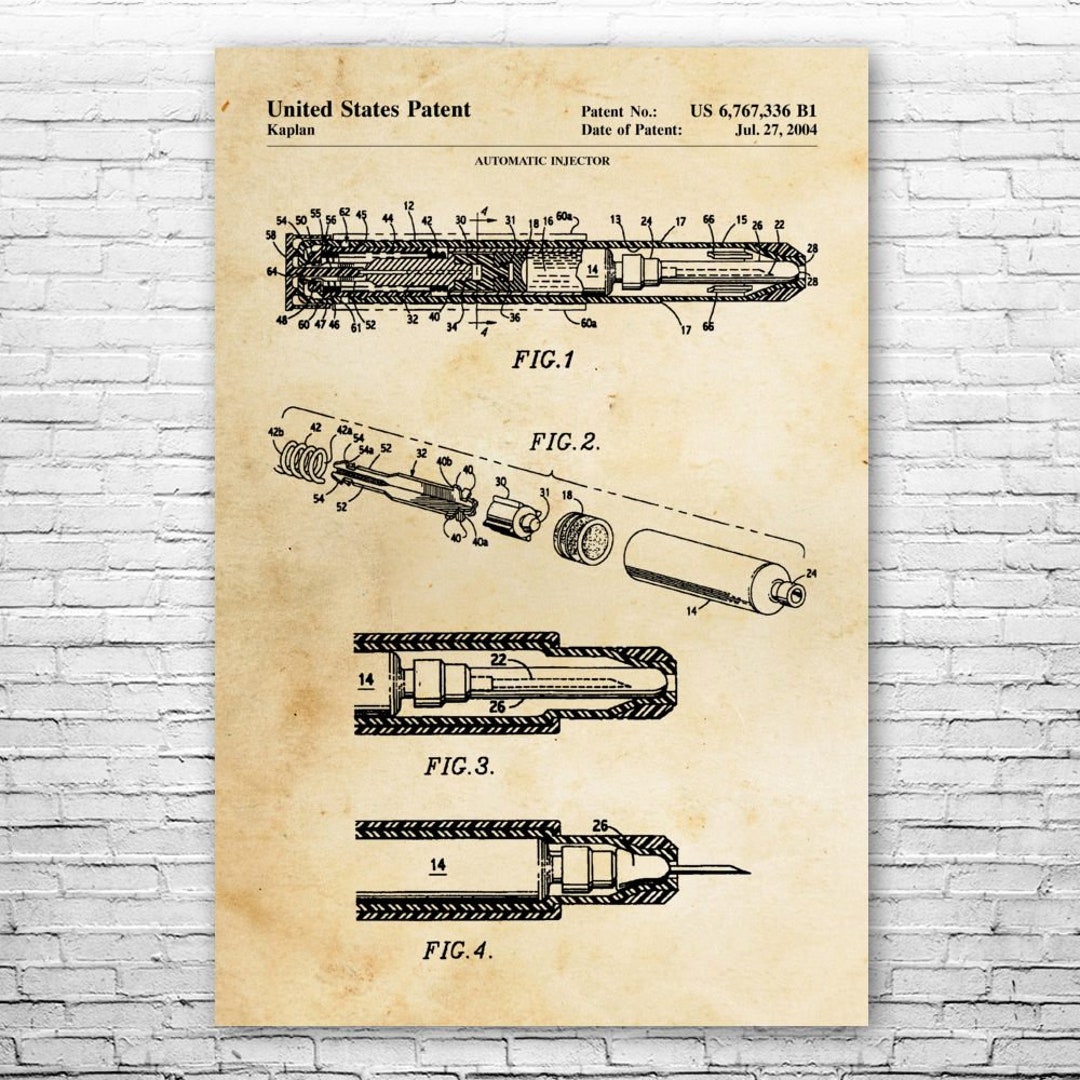 Epipen Poster Print Nurse Gift Syringe Blueprint EMT Gift - Etsy