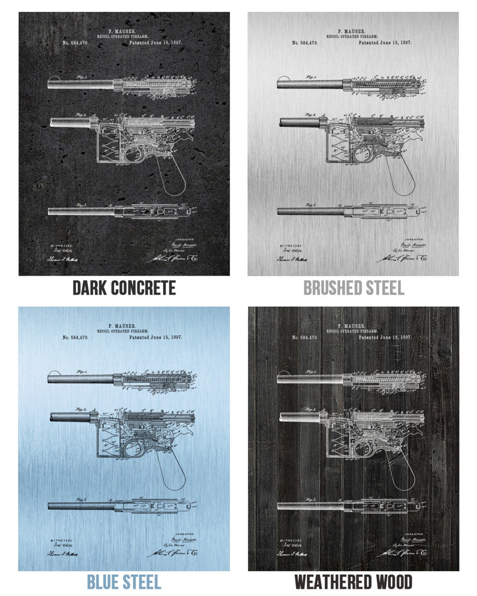 Mauser C96 Pistol Poster Print Vintage Handgun Gun Collector - Etsy