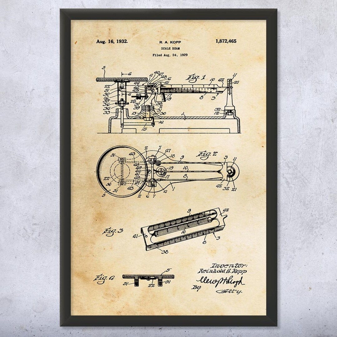 Framed Triple Beam Scale Wall Art Print Science Class Art - Etsy