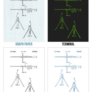 Framed Barrett M82 M107 .50 Cal Rifle Wall Art Print, Sniper Gift, Gun ...