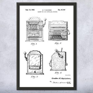 Slot Machine Patent Art Print: Gambler Gift, Game Room Art - Etsy