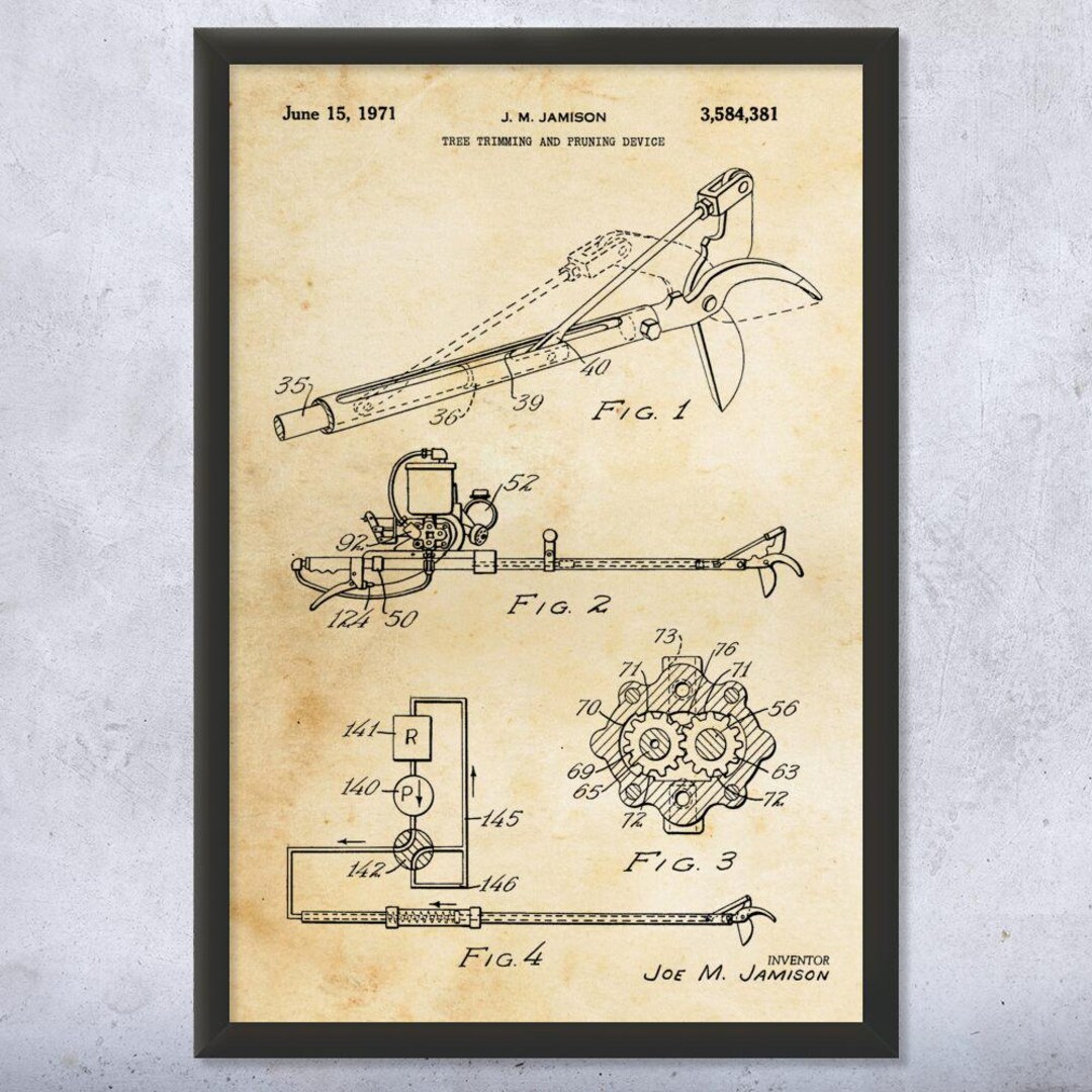Pole Trimmer Patent Wall Art | Poster, Canvas or Framed | Landscaper ...