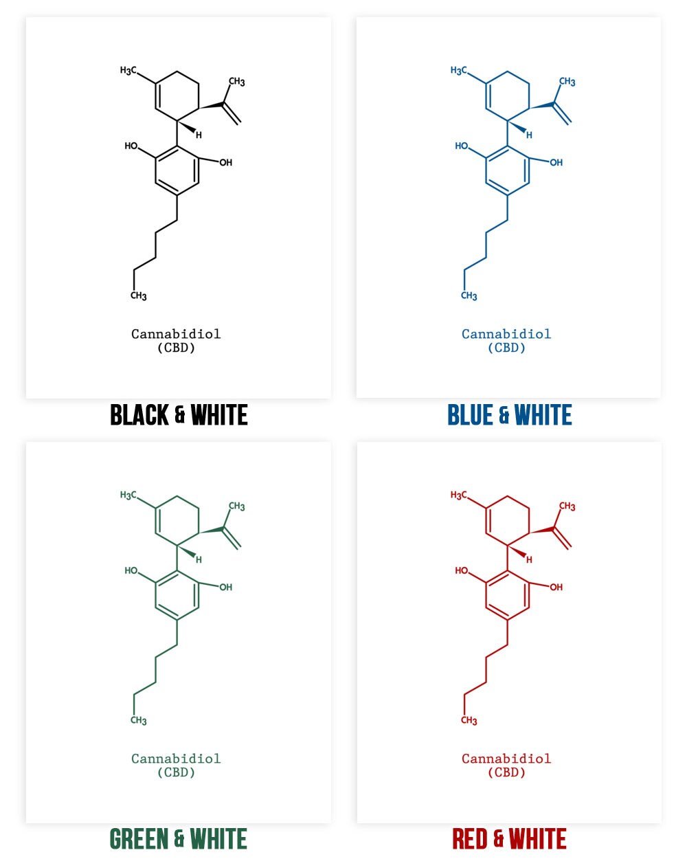 CBD Molecule Poster Print Cannabidiol Cbd Art Cannabis | Etsy