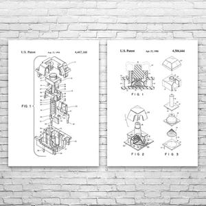 Mechanical Keyboard Patent Wall Art Set of 2 | Poster, Canvas or Framed ...