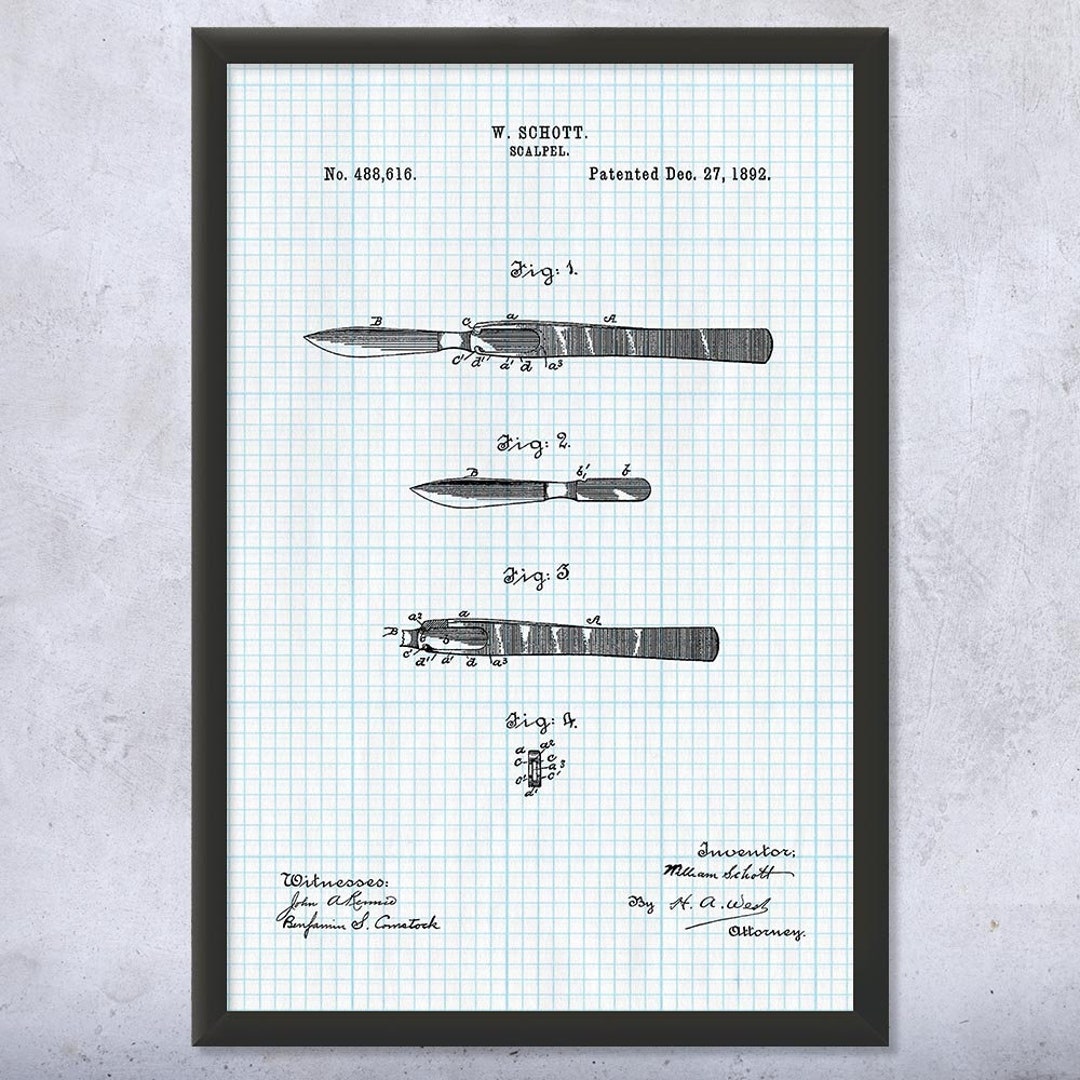 Framed Scalpel Wall Art Print Surgeon Gift Medical Decor - Etsy