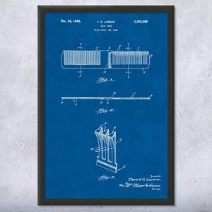 Styling Comb Patent Wall Art | Poster, Canvas or Framed | Salon Art ...