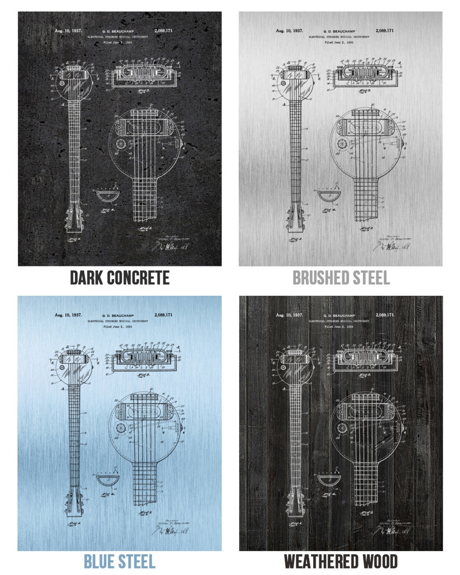 First Electric Guitar Poster Print Frying Pan Guitar | Etsy