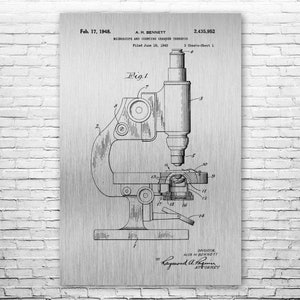 Microscope Poster Print, Microbiologist Gift, Science Decor, Microscope ...