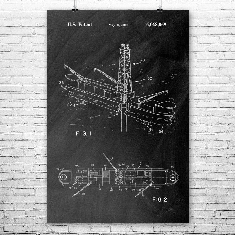 Offshore Drilling Rig Poster Print Roughneck Gift Oil Rig - Etsy