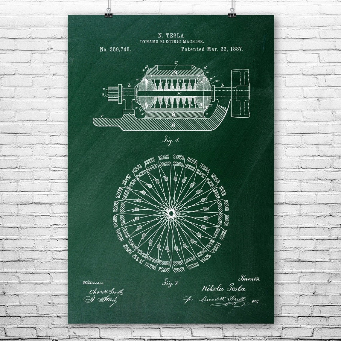 Nikola Tesla Dynamo Electric Machine Poster Print Classroom - Etsy