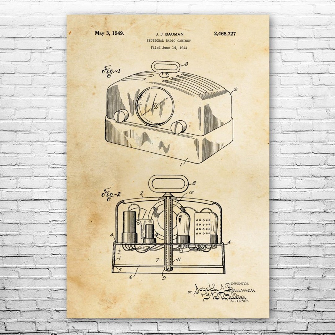 Radio Poster Print, Radio Blueprint, Radio Station Art, DJ Gift ...