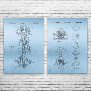 Mechanical Keyboard Patent Wall Art Set of 2 | Poster, Canvas or Framed ...
