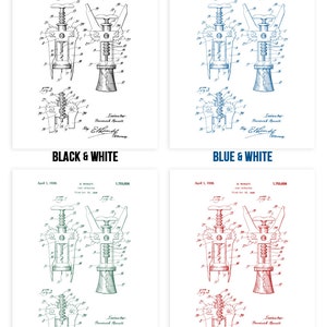Wine Bottle Corkscrew Poster Print Restaurant Art Bartender - Etsy
