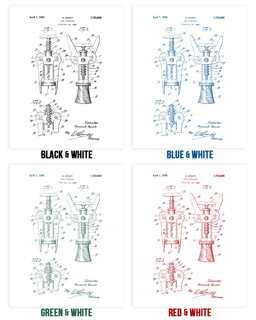 Wine Bottle Corkscrew Poster Print Restaurant Art Bartender | Etsy