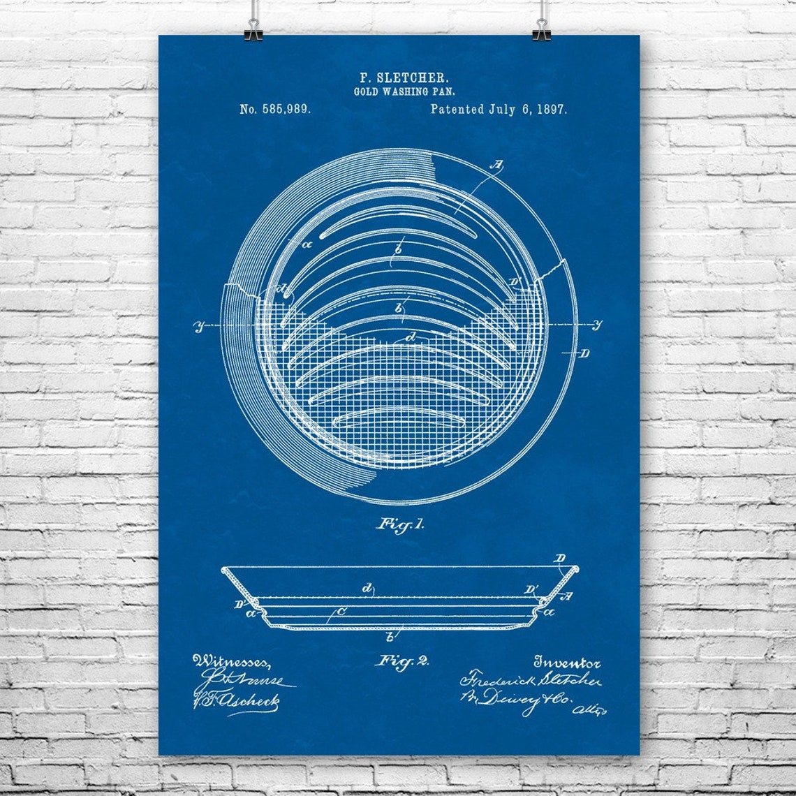 Gold Sifting Pan Poster Print Mining Decor Gold Prospector - Etsy